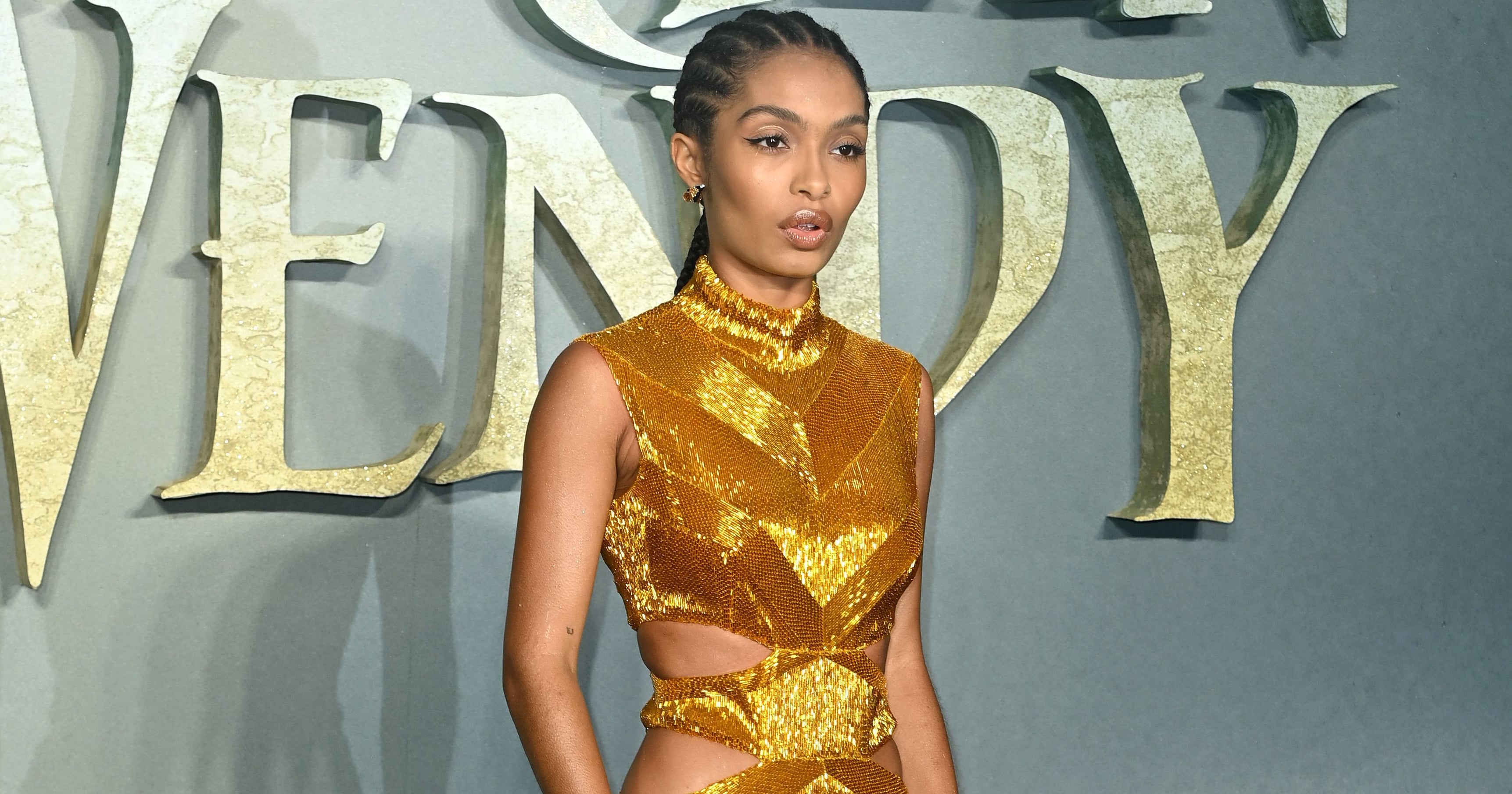 Yara Shahidi's Gold Dress at the Peter Pan & Wendy Premiere | PS Fashion