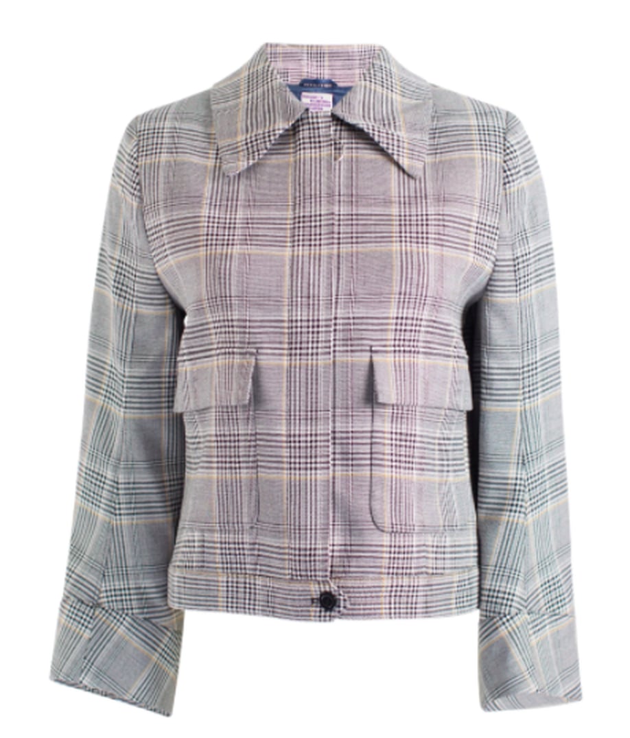 Gigi Hadid's Green Plaid Denim Jacket | PS Fashion