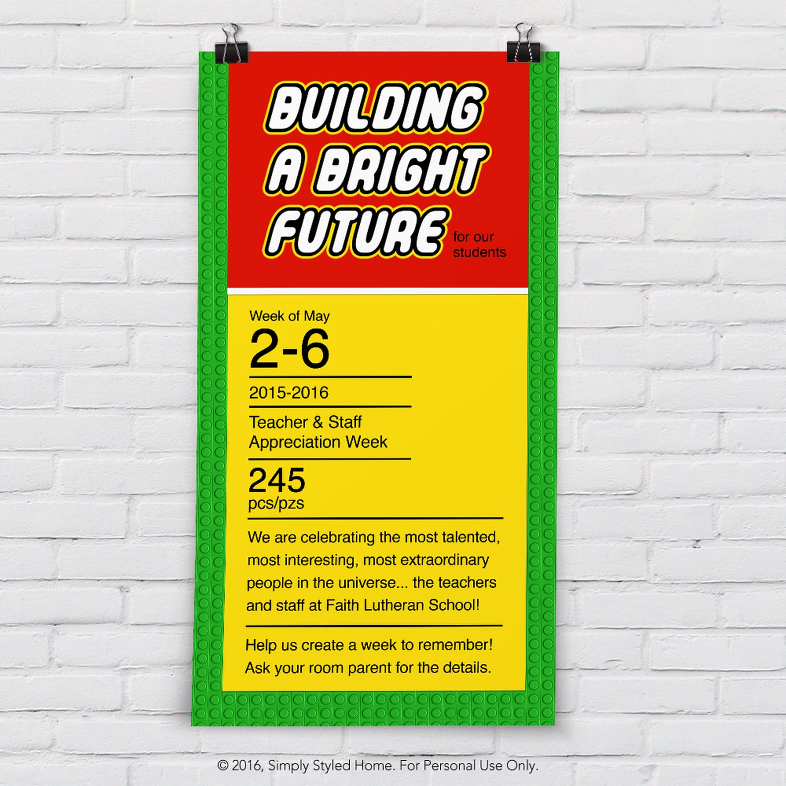 Lego-Themed Teacher Party | PS Family