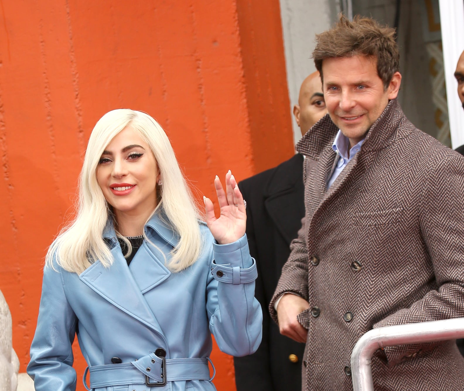 Lady Gaga's Blue Leather Trench Coat | PS Fashion
