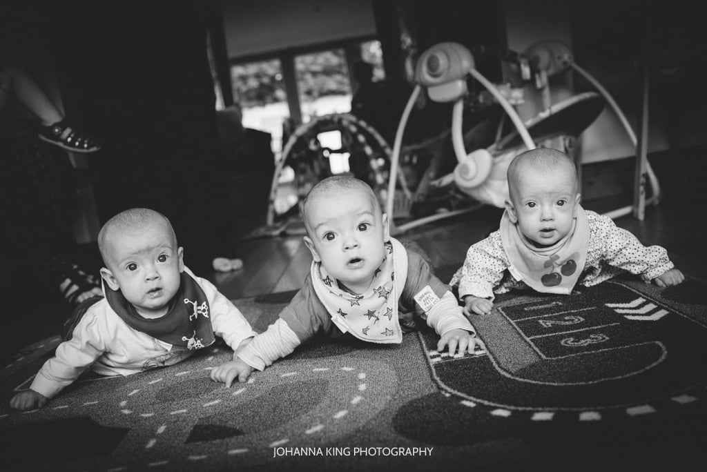 Moms Tandem Breastfeeding Triplets and Toddler | POPSUGAR Family Photo 9