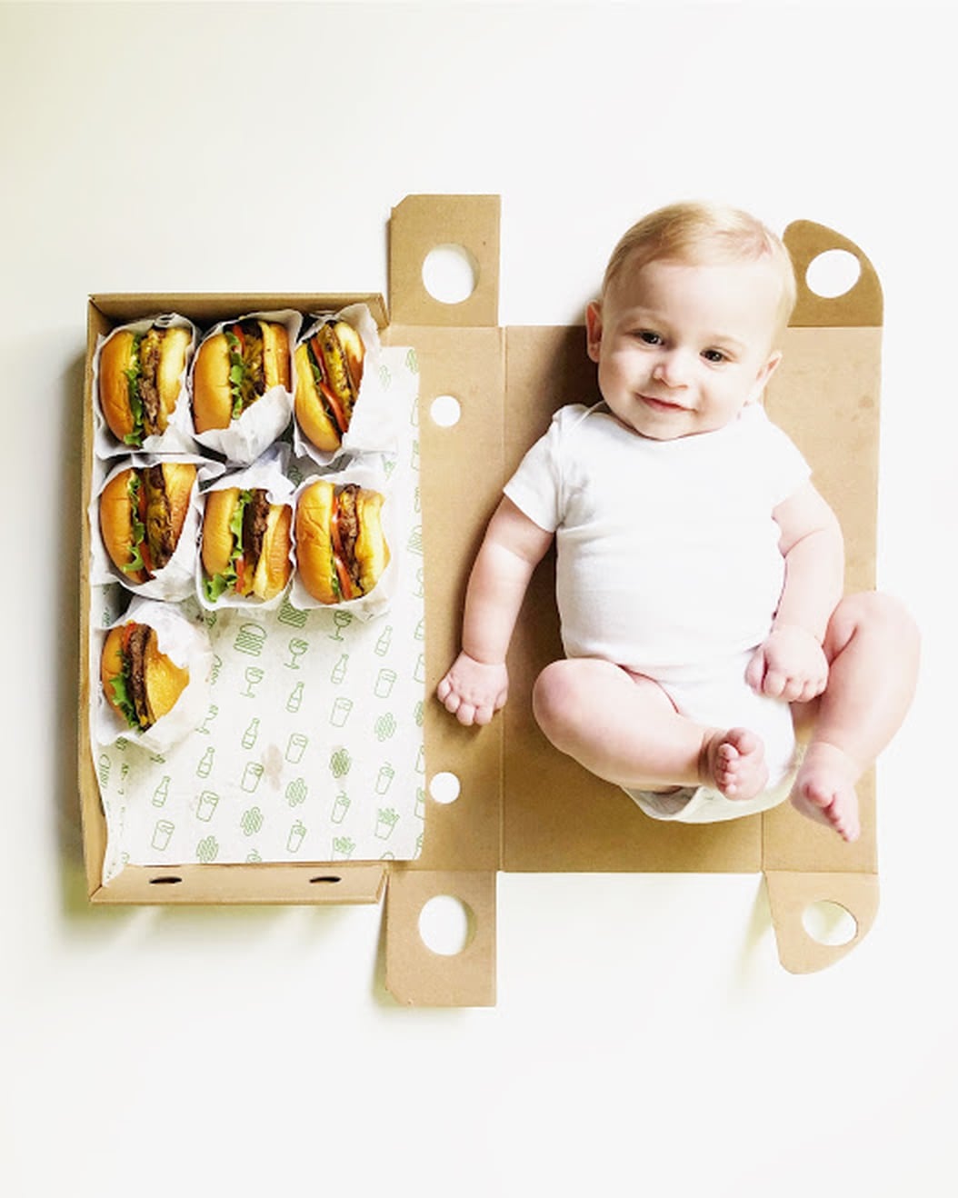 Baby in Atlanta Does Burger Monthly Milestone Photos | PS Family