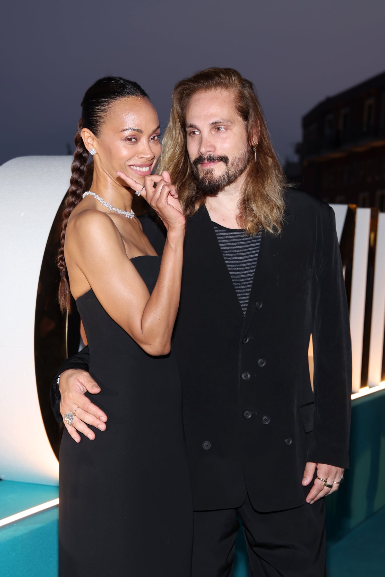 Zoe Saldaña and Marco Perego Kiss at Taormina Film Festival | PS Celebrity