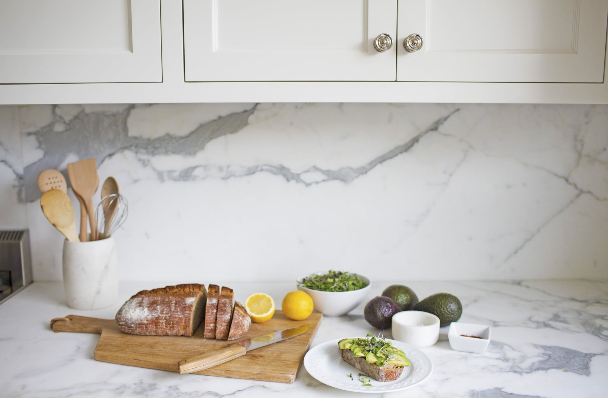 Solid Slab Kitchen Backsplash | POPSUGAR Home