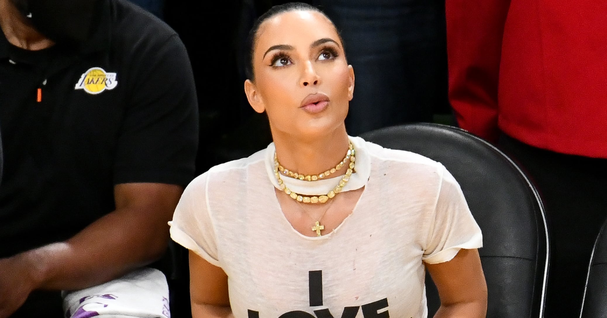 Kim Kardashian's "I Love Nerds" Crop Top at the Lakers Game | PS Fashion