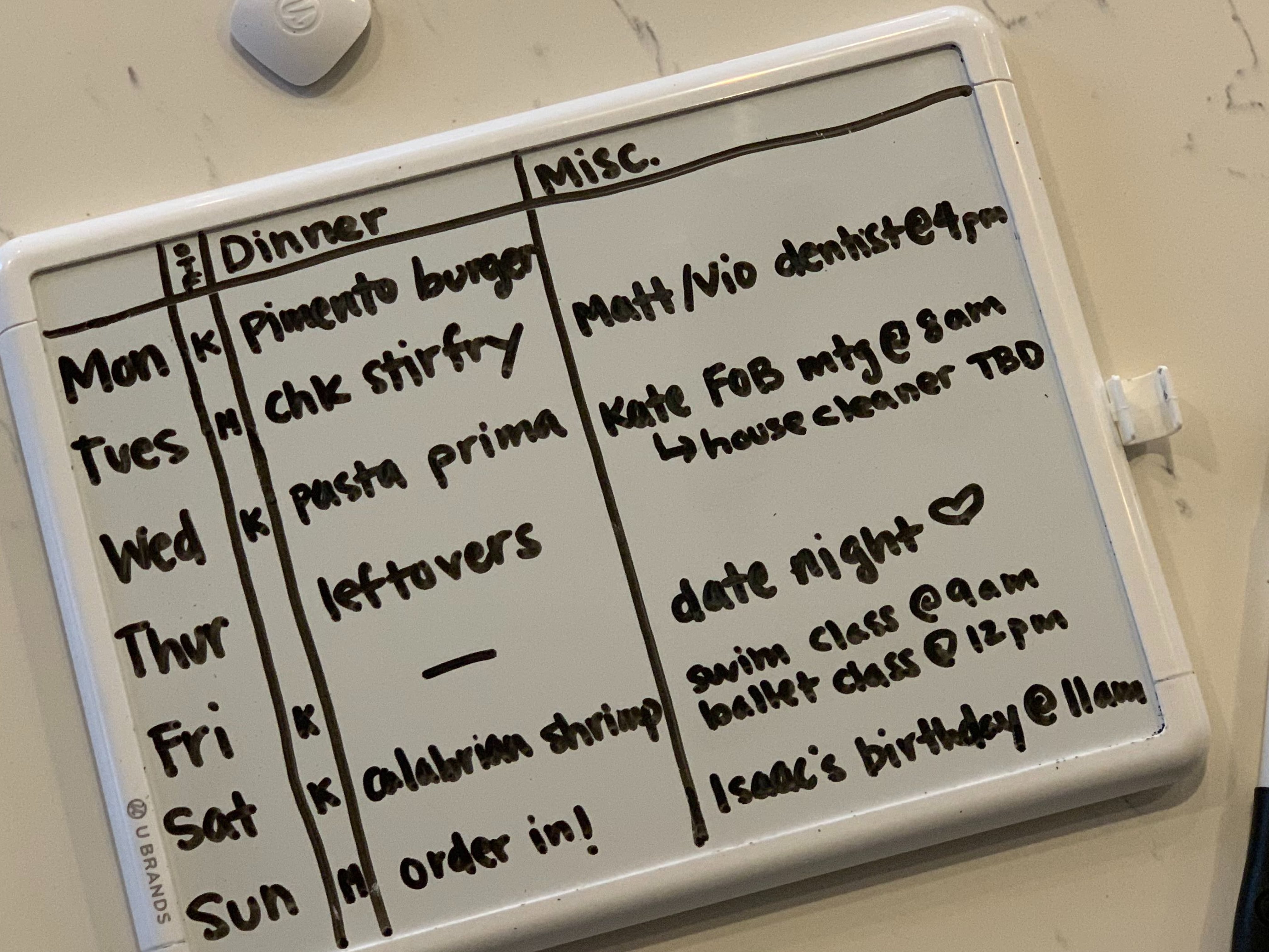 Whiteboard to Keep Family Events and Meals Organized | POPSUGAR Family