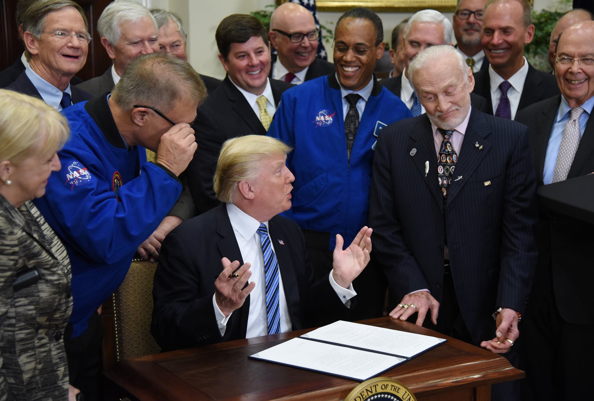 Buzz Aldrin Reacts to Donald Trump Talking About Space | POPSUGAR News