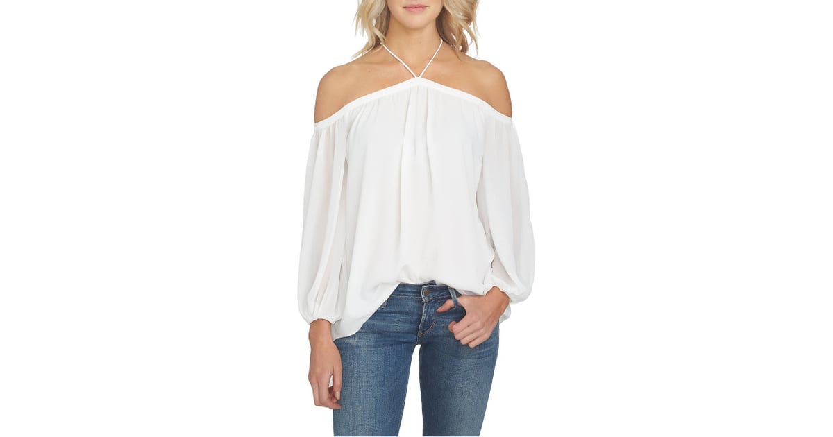 1 State Off The Shoulder Sheer Chiffon Blouse Nordstrom Spring Sale