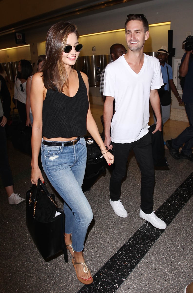 Miranda Kerr and Evan Spiegel PDA at LAX | PS Celebrity