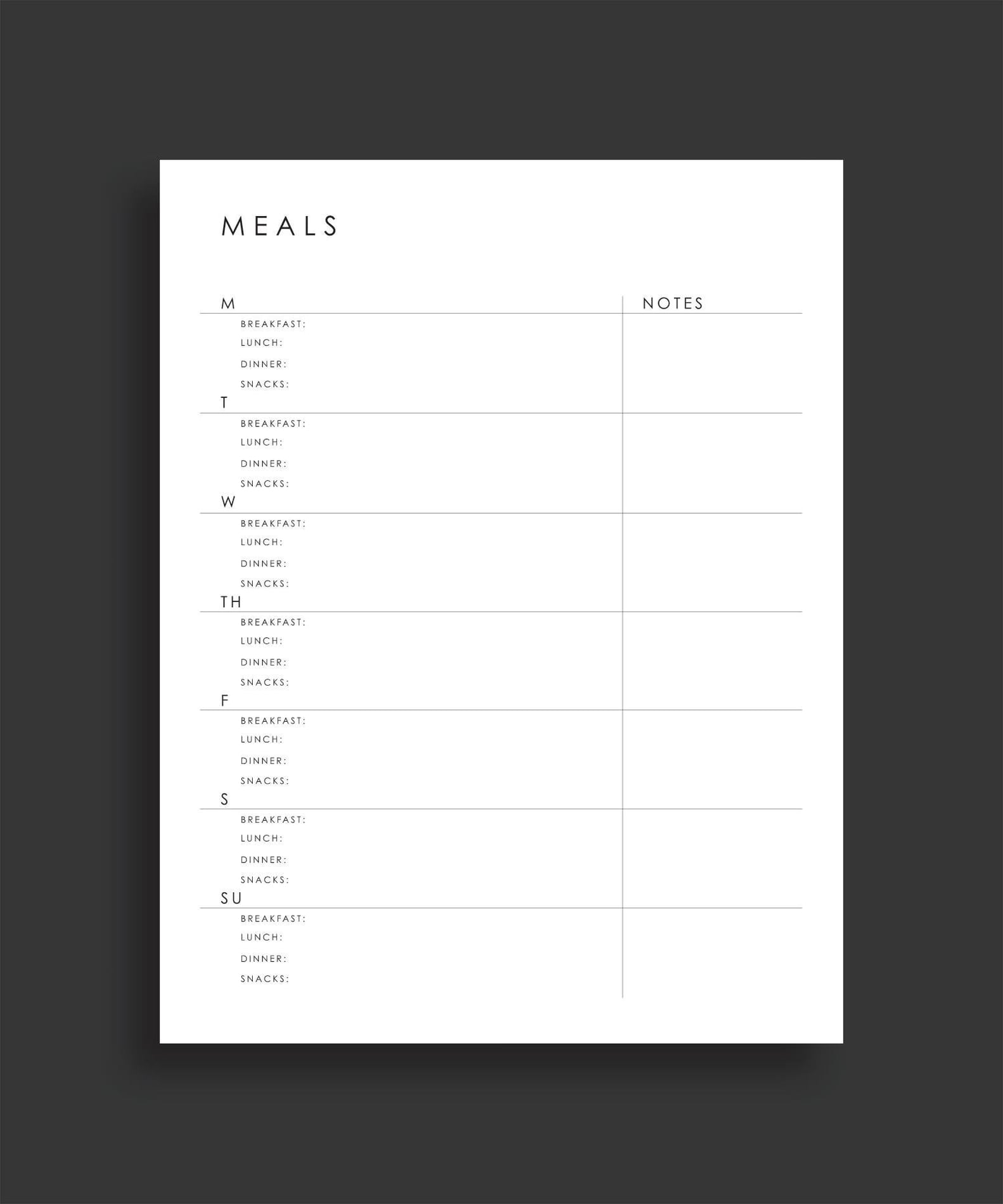 Printable Meal-Planning Sheets | PS Fitness