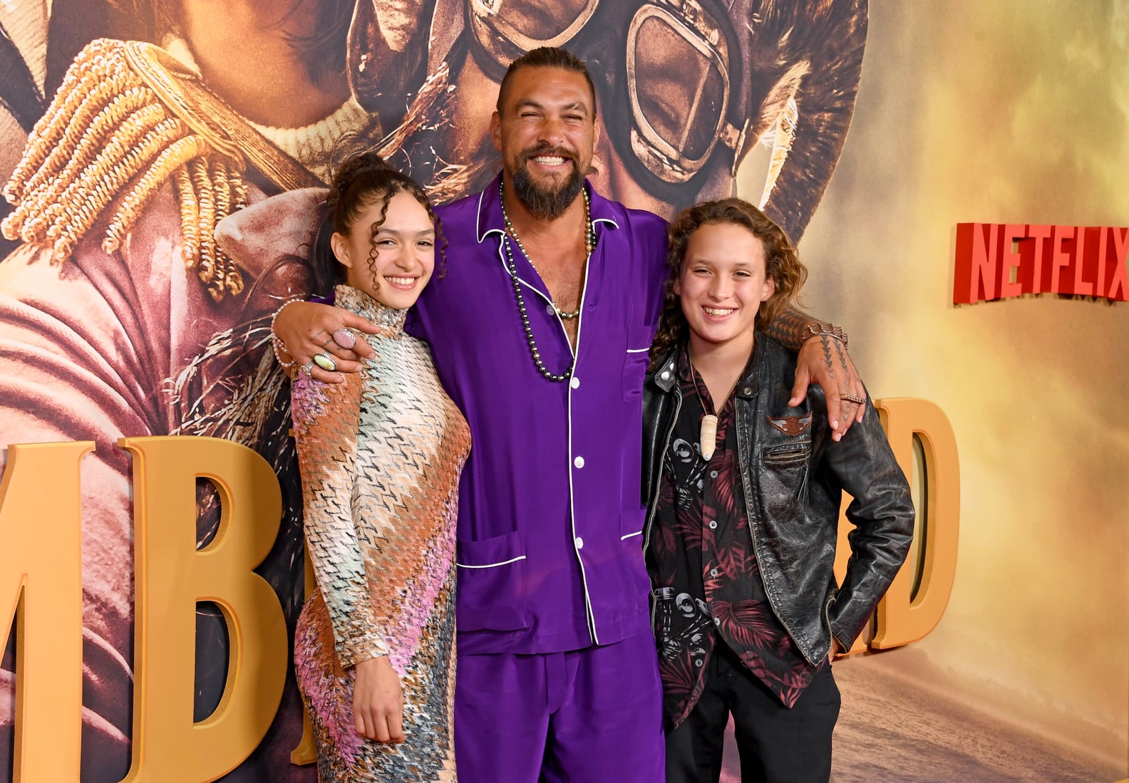 Jason Momoa and His Kids at Slumberland Premiere | Photos | PS Celebrity