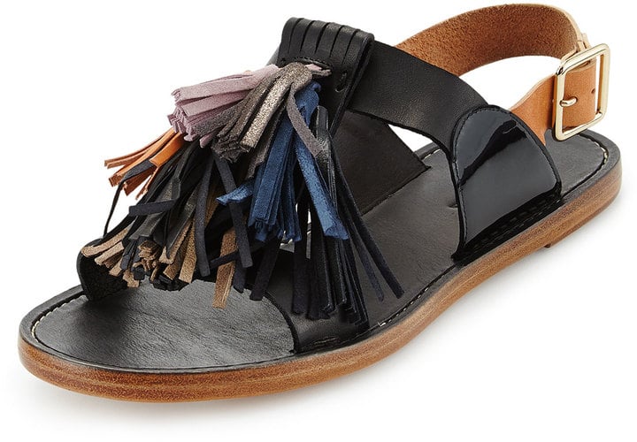 Isabel Marant Flat Leather Pompom Sandals | Best Flat Sandals For ...