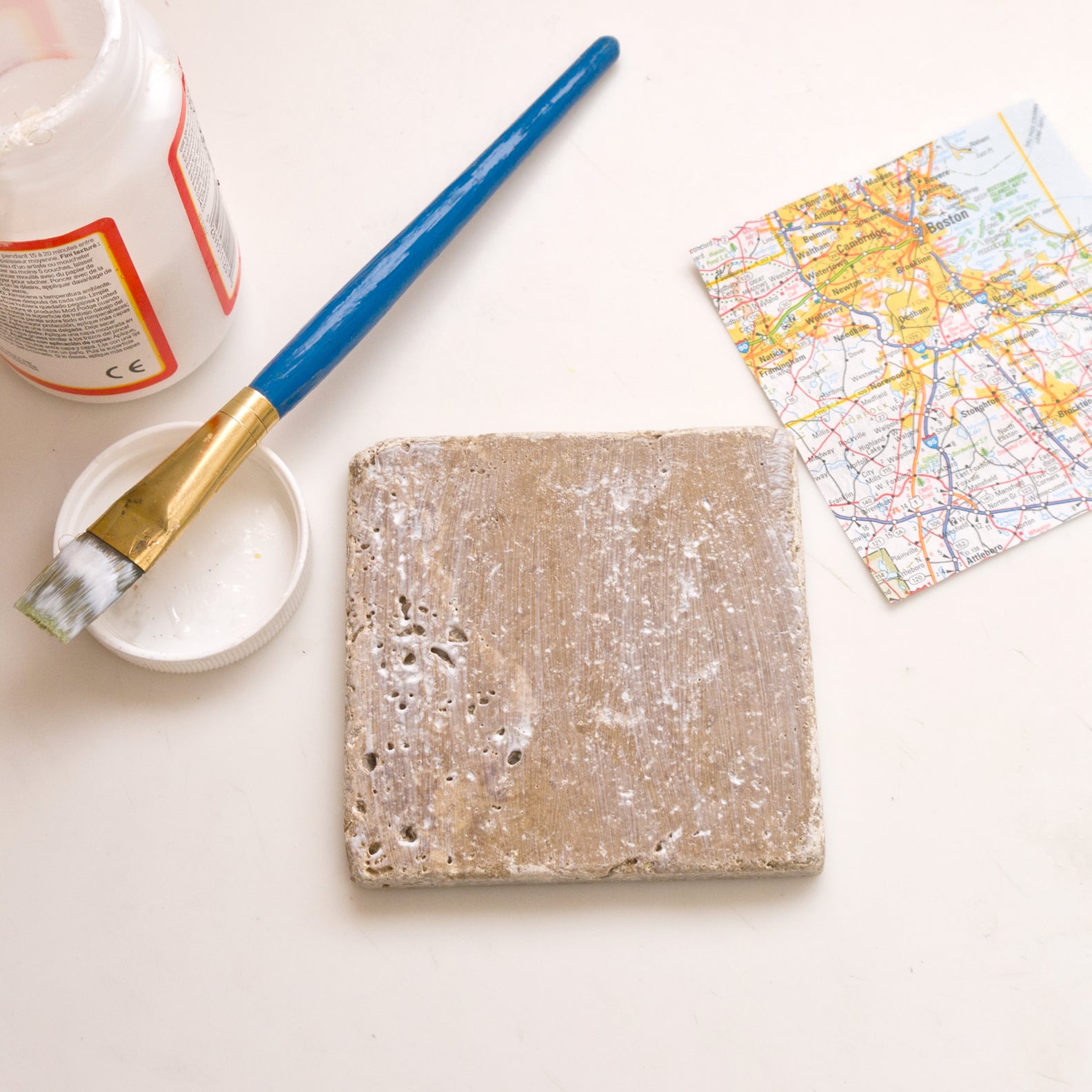 Upcycled Map Tile Coasters | PS Smart Living