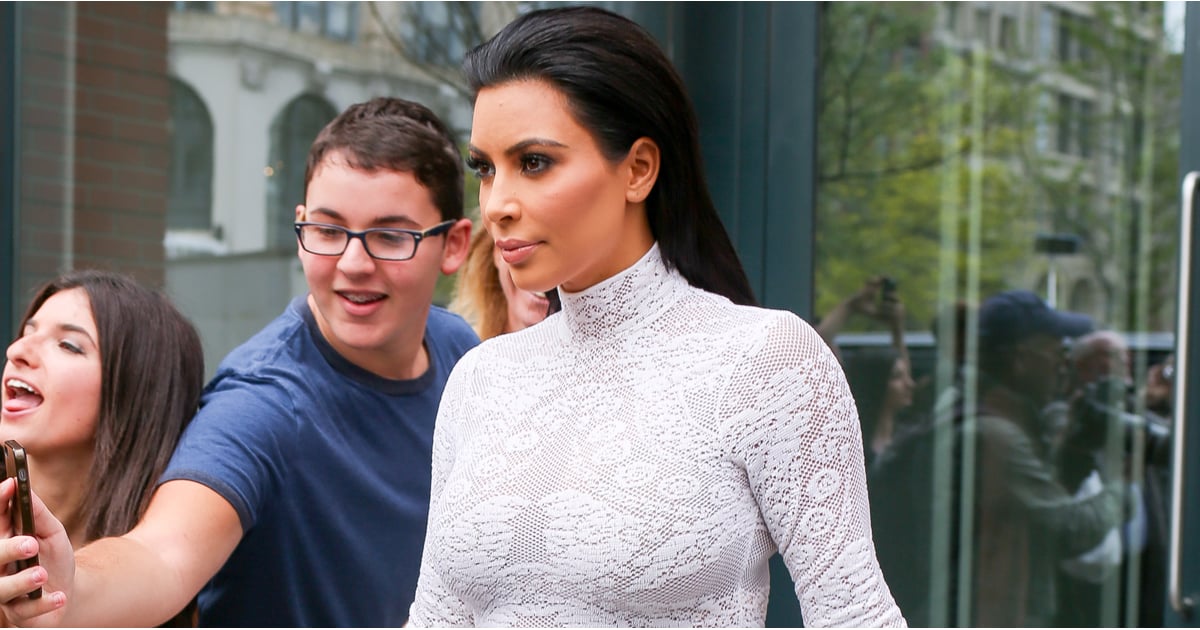 Kim Kardashian Wearing White Outfit For Book Signing 2015 | POPSUGAR ...