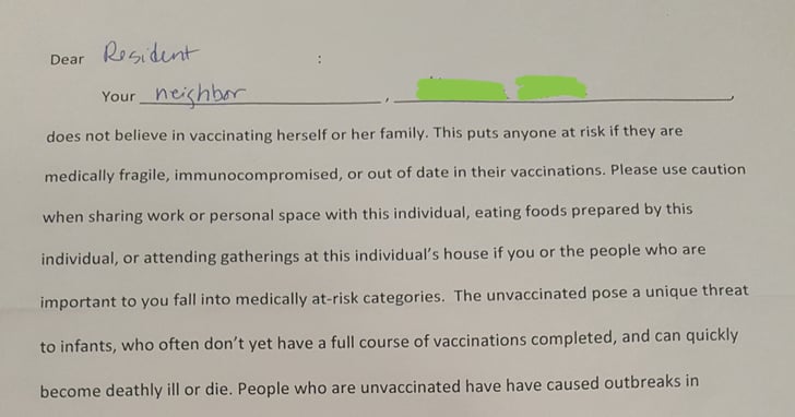 Mom Outlines Dangers of Not Vaccinating Kids in Letter | POPSUGAR Family