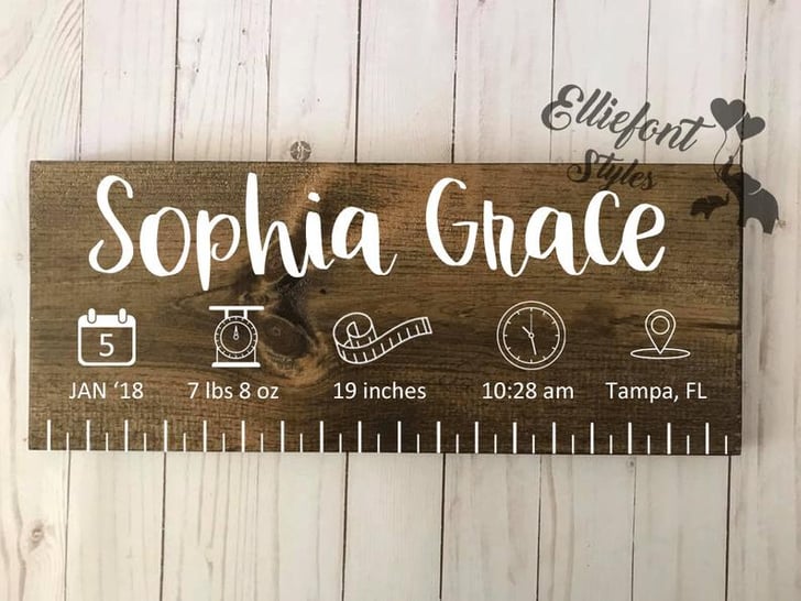 Baby Birth Ruler | Baby Stats Signs on Etsy | POPSUGAR UK Parenting ...