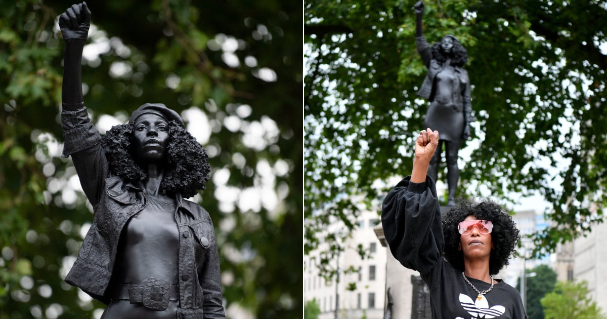 BLM Protestor Jen Reid Replaces Edward Colston Statue | POPSUGAR UK News