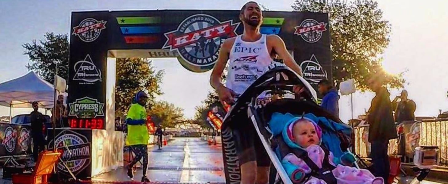 Dad Runs a Marathon Pushing His Daughter's Stroller | POPSUGAR Fitness
