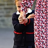 Princess Charlotte Hiding Behind Kate Middleton at School | POPSUGAR Family
