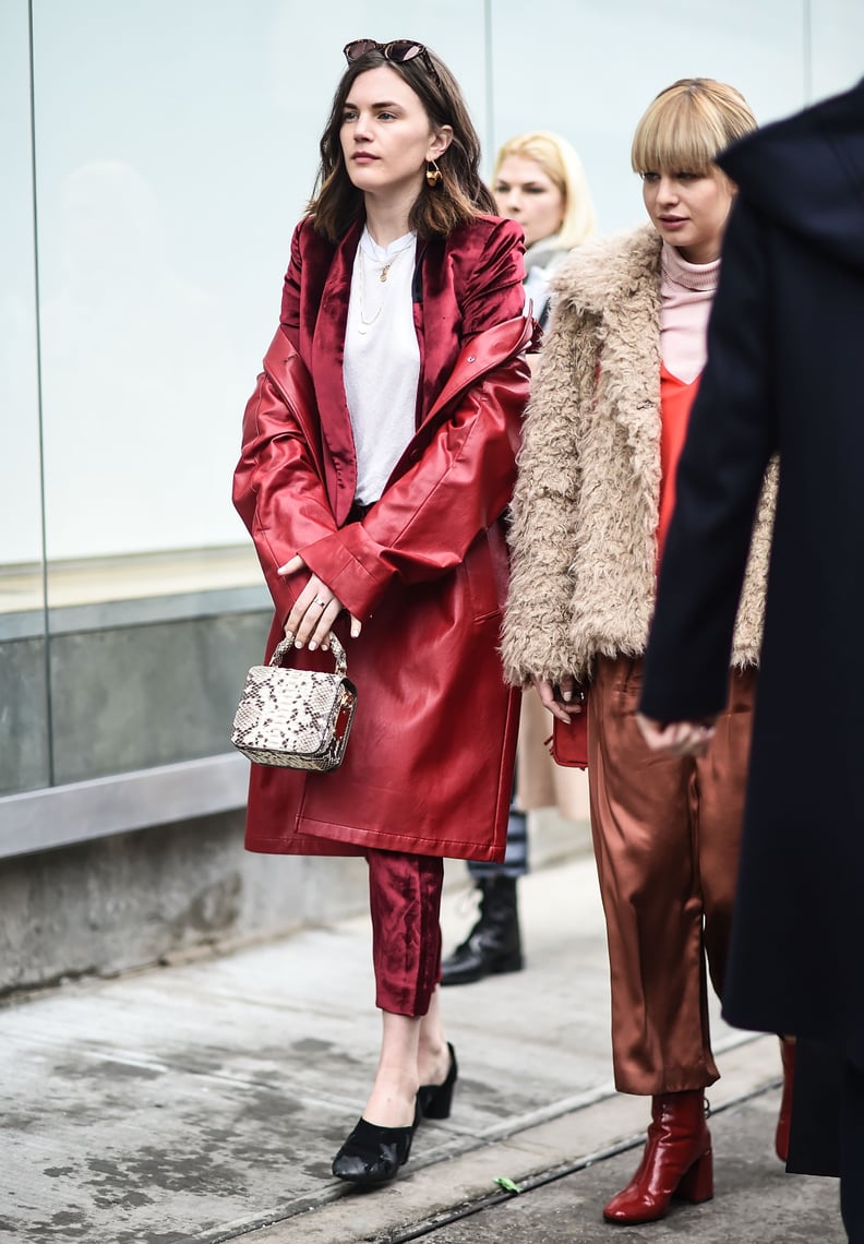 Red Street Style Trend at Fashion Week Fall 2017 | POPSUGAR Fashion