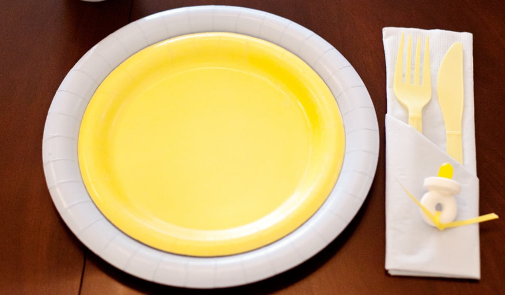 Simple Place Setting Birds And Bees Baby Shower Idea POPSUGAR 