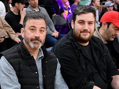 Jimmy Kimmel and Son Kevin Kimmel at Lakers Game | POPSUGAR Celebrity