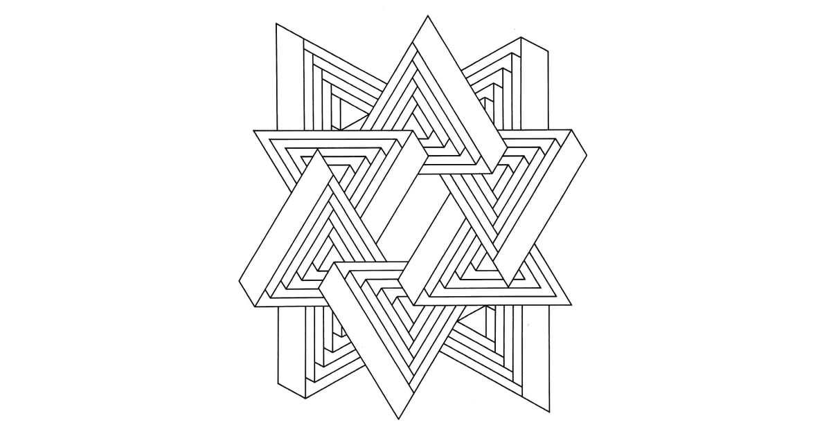 Get the colouring page: Triangles | Free Printable Adult Colouring ...