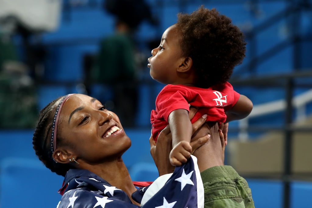 Nia Ali And Son Titus At The Summer Olympics 2016 Popsugar Celebrity Photo 15