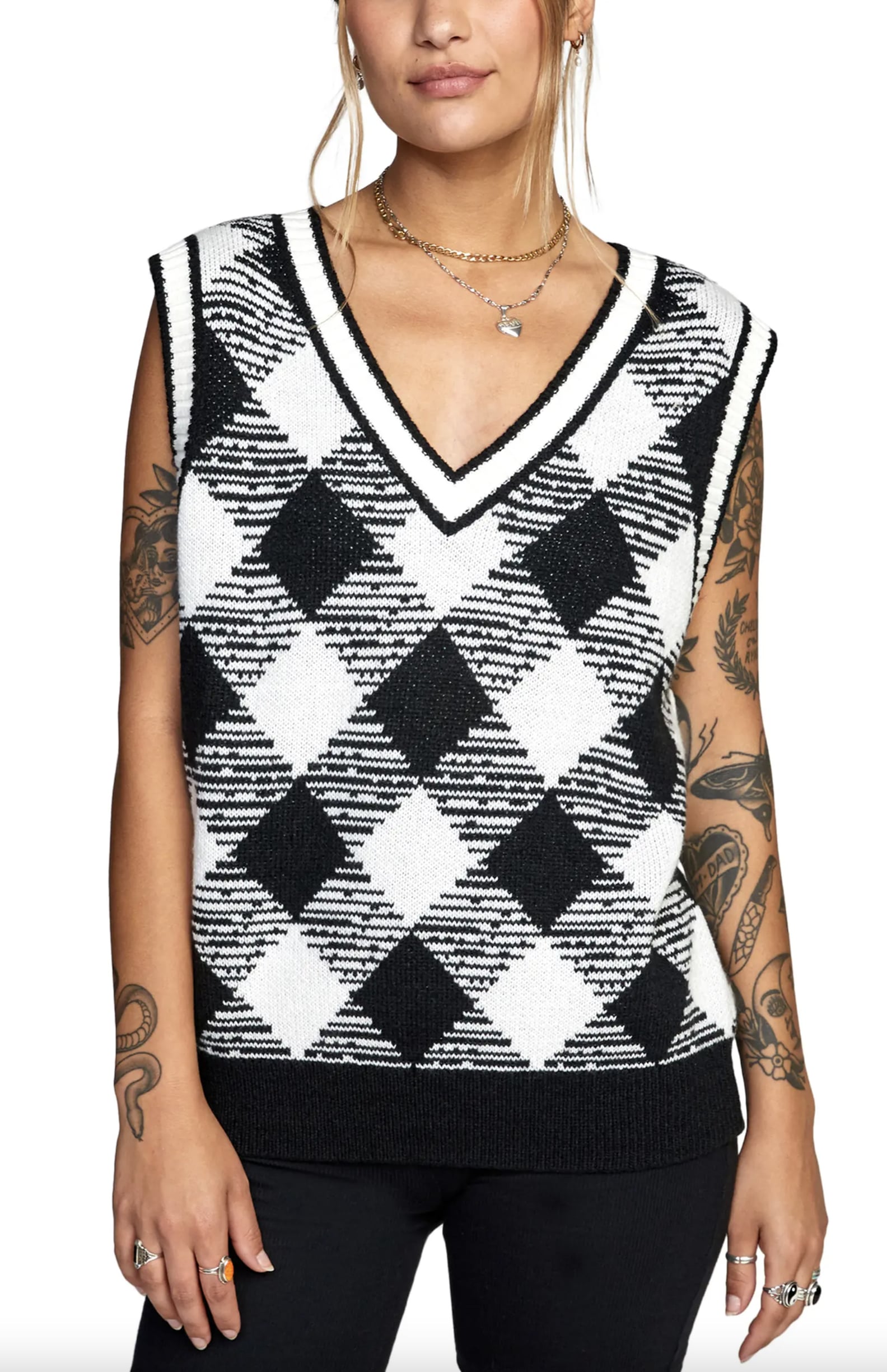 Shop Wednesday Addams's Checkered Sweater Vests | PS Fashion