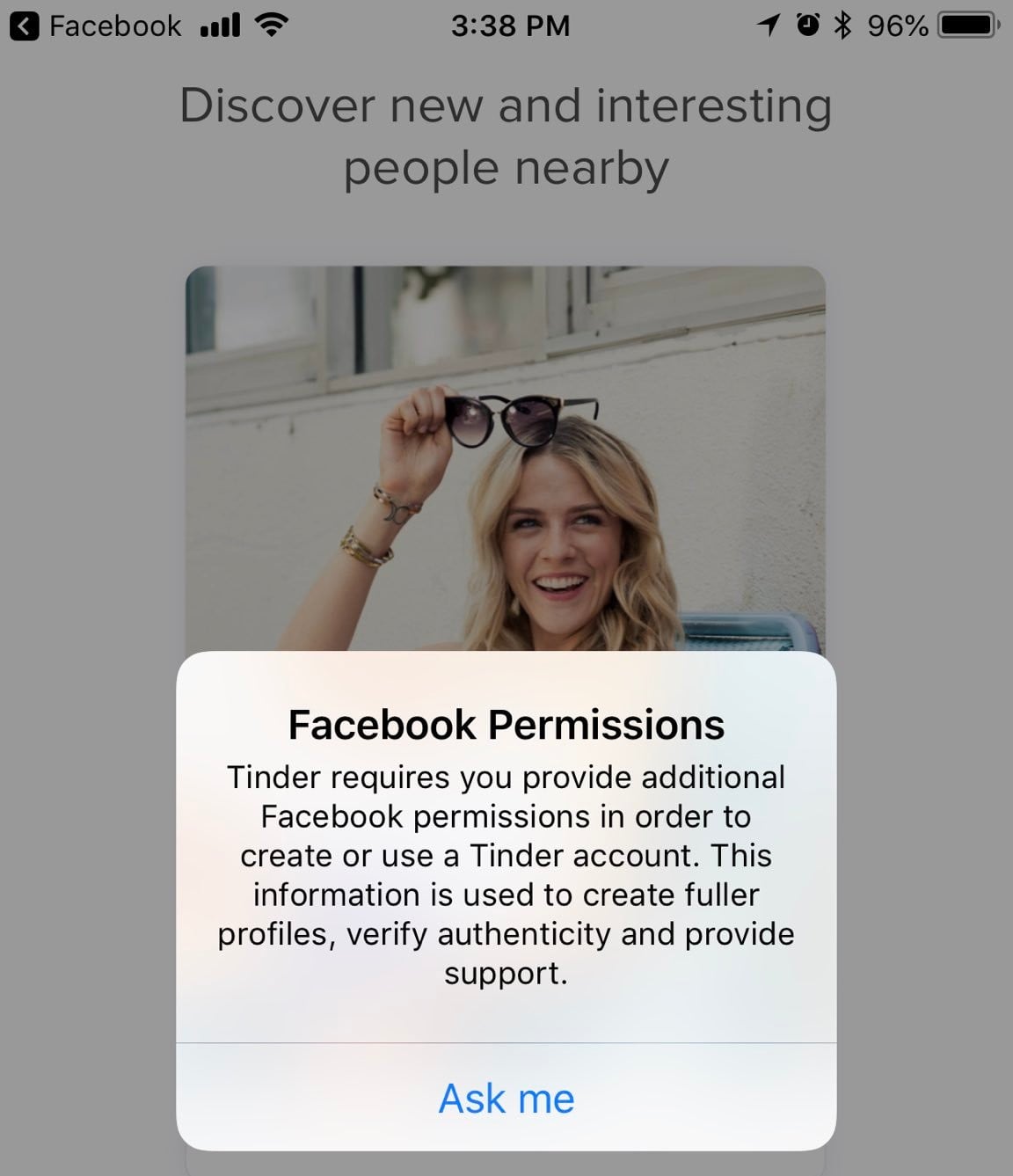 Tinder Facebook Error Message Permissions Can't Log In | PS News