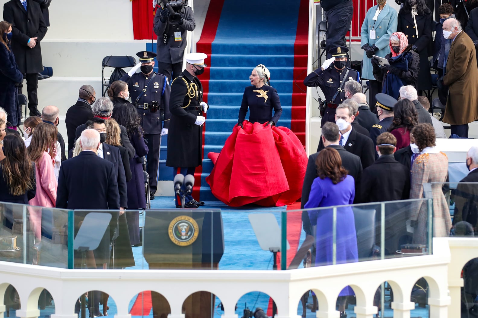 Lady Gaga Wore Custom Schiaparelli on Inauguration Day | PS Fashion