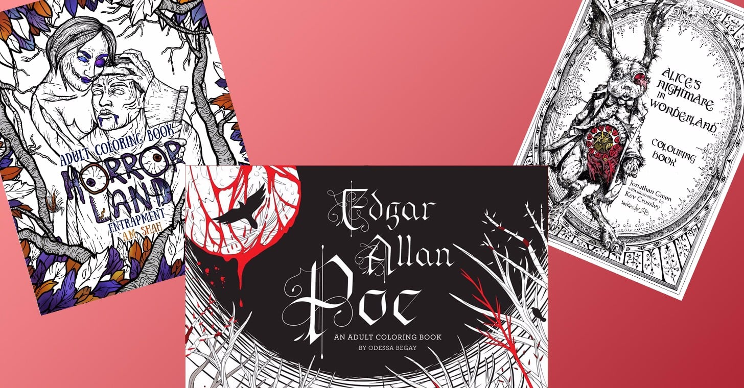 edgar allan poe adult coloring book