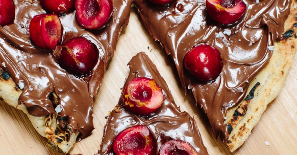 Grilled Nutella and Cherry Pizza | PS Food