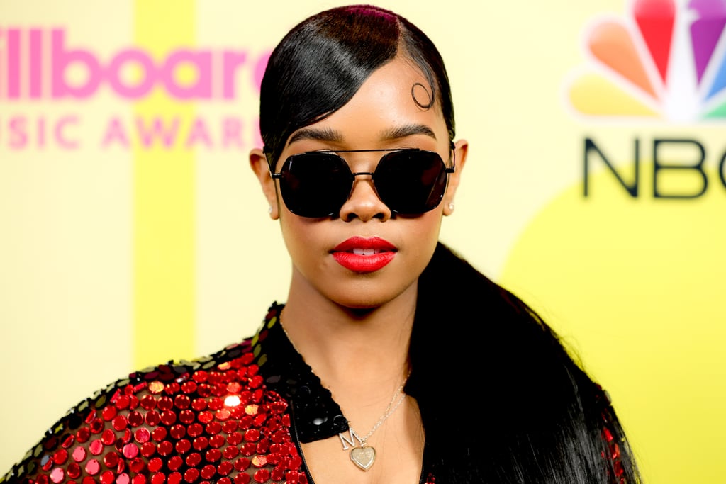 H.E.R.'s Red Sequin Dior Jumpsuit at Billboard Music Awards | POPSUGAR ...