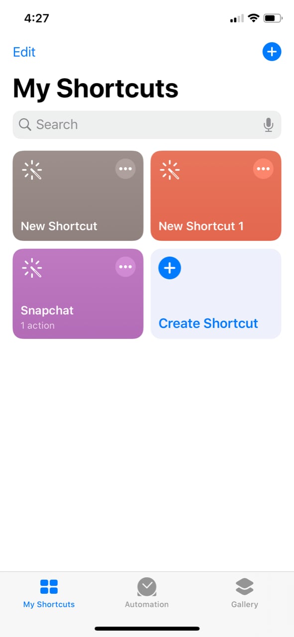 Open The IPhone Shortcuts App And Select Create Shortcut How To 