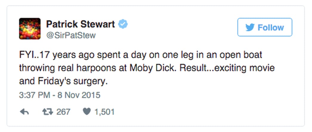 Funny Patrick Stewart Tweets | PS Celebrity