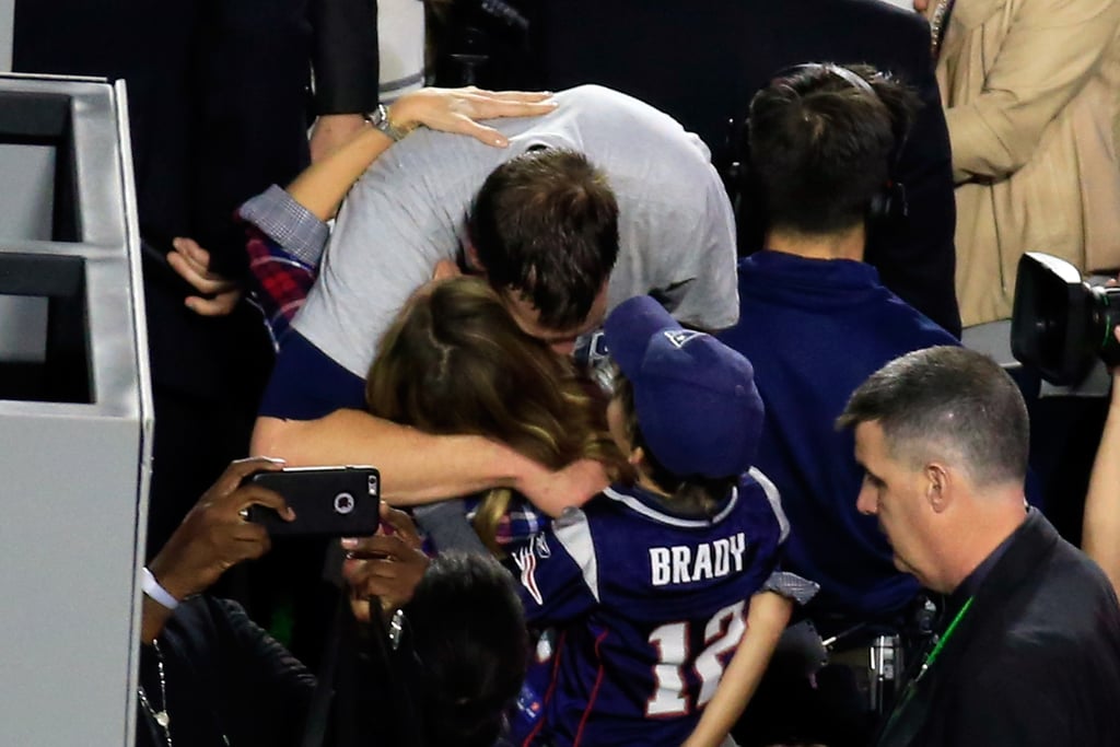 Tom Brady Kisses Gisele Bundchen at Super Bowl 2015 | POPSUGAR Celebrity