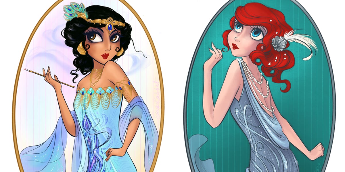 1920s-Inspired Illustrations of Disney Princesses | POPSUGAR Smart Living