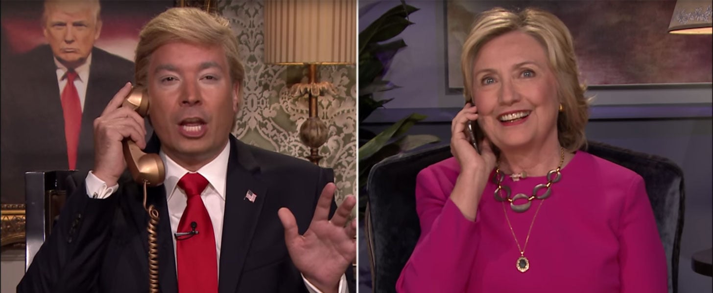Hillary Clinton Donald Trump Phone Call on Jimmy Fallon | PS Celebrity