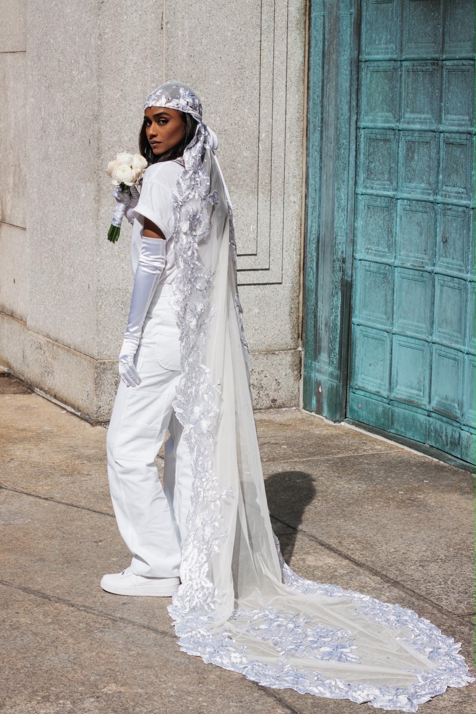 Vashtie Wore a Durag Veil and Nikes to Her City Hall Wedding | PS Fashion