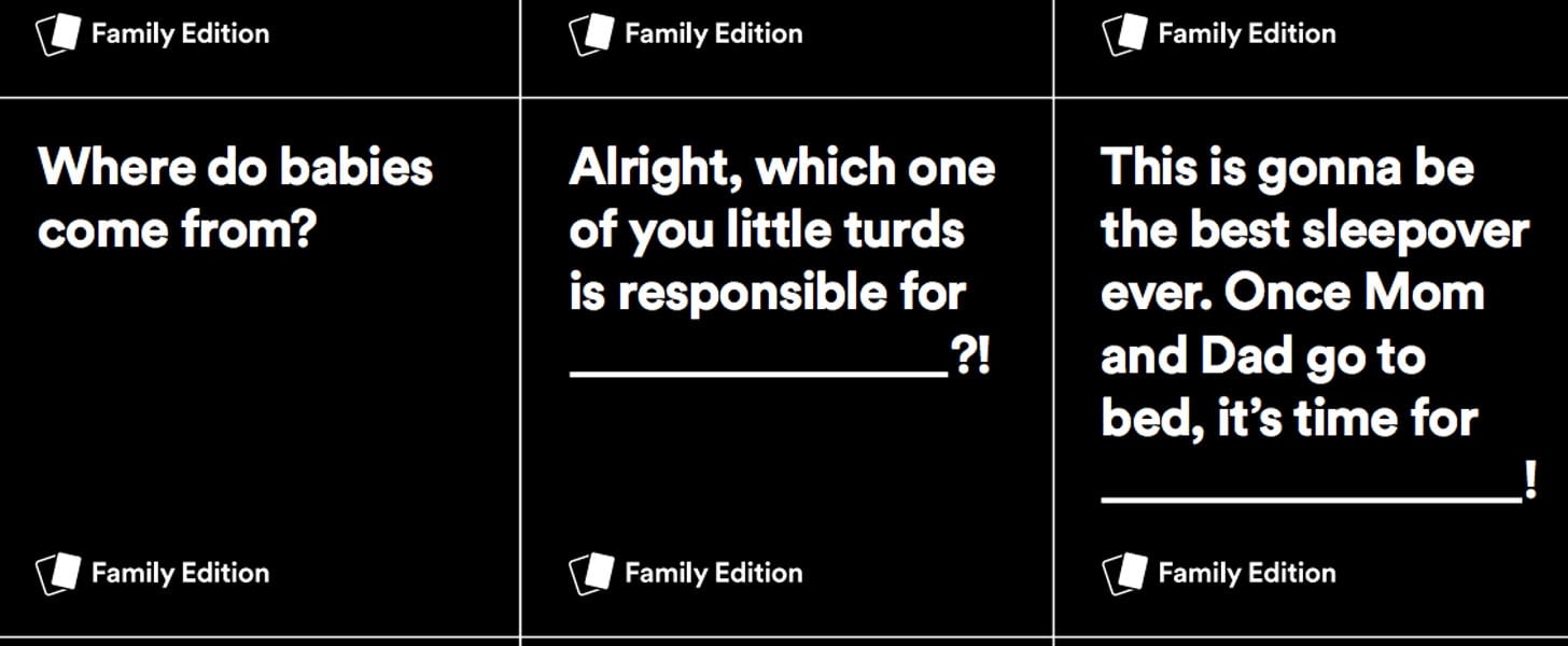 Cards Against Humanity Family Edition Free Downloadable Game POPSUGAR