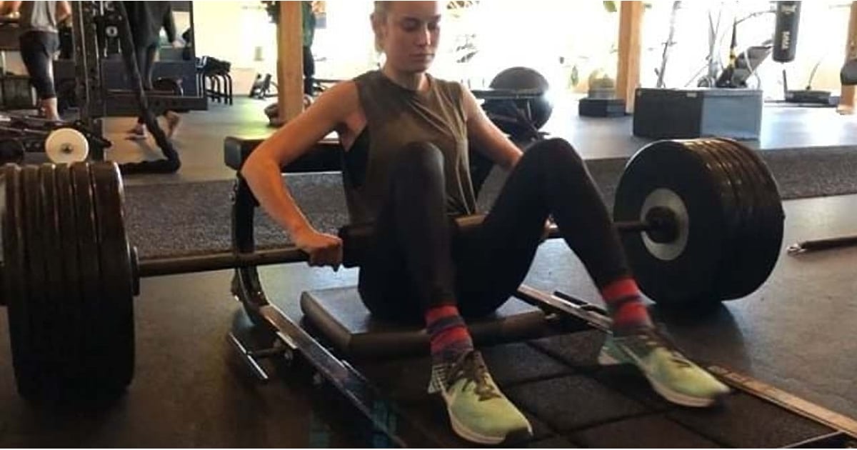 Brie Larson Barbell Hip Thrust | POPSUGAR Fitness UK