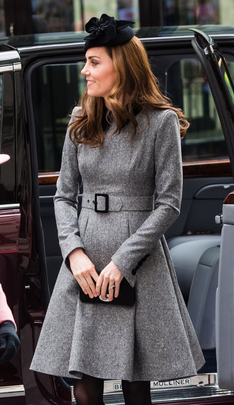 Kate Middleton Gray Coat Dress March 2019 | PS Fashion