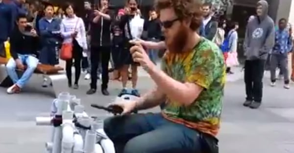 Guy Playing "Fancy" on PVC Pipes | Video | PS Celebrity