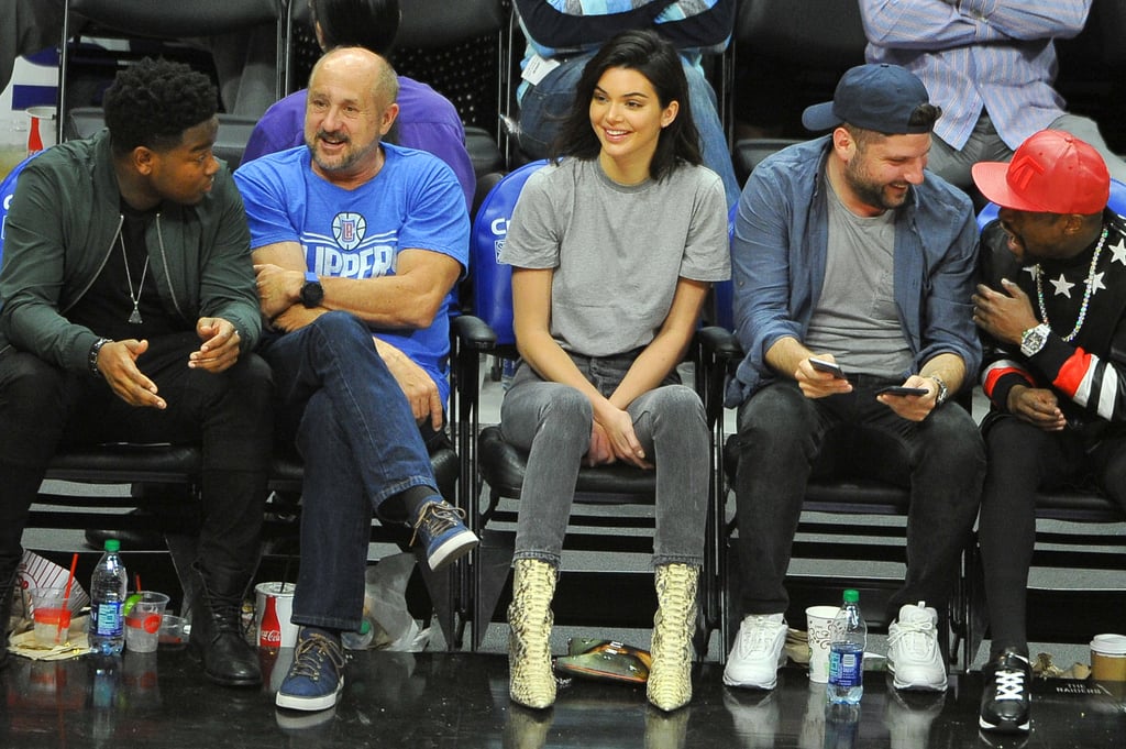 Kendall Jenner's Snakeskin Boots at Basketball Game | POPSUGAR Fashion