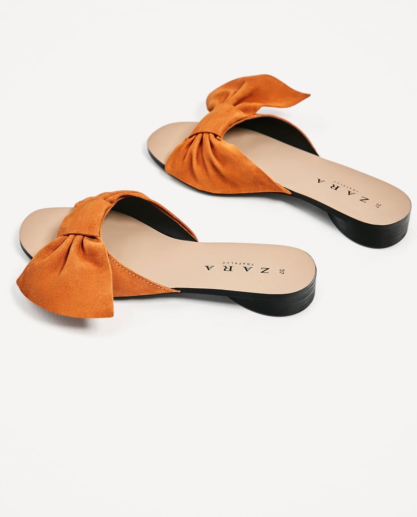 Zara Split Suede Slides With Bow 30 Bloggers Wearing Zara