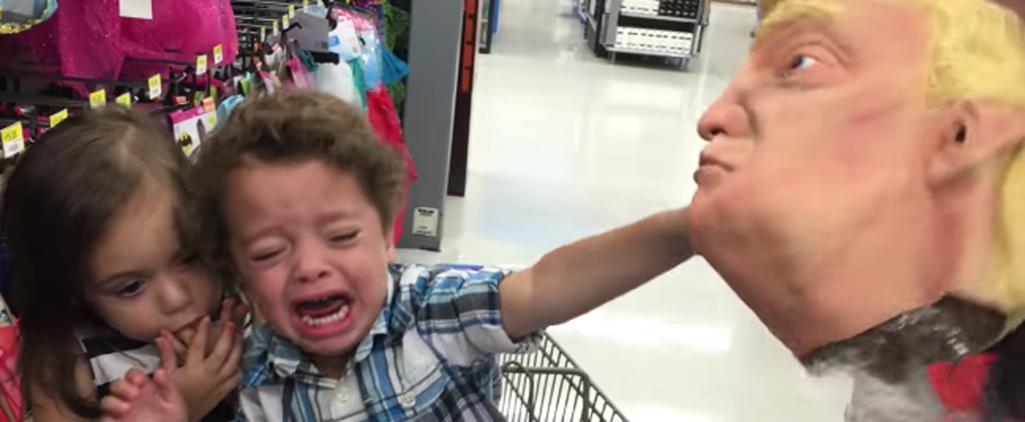 Boy Terrified of Donald Trump Mask | PS Family