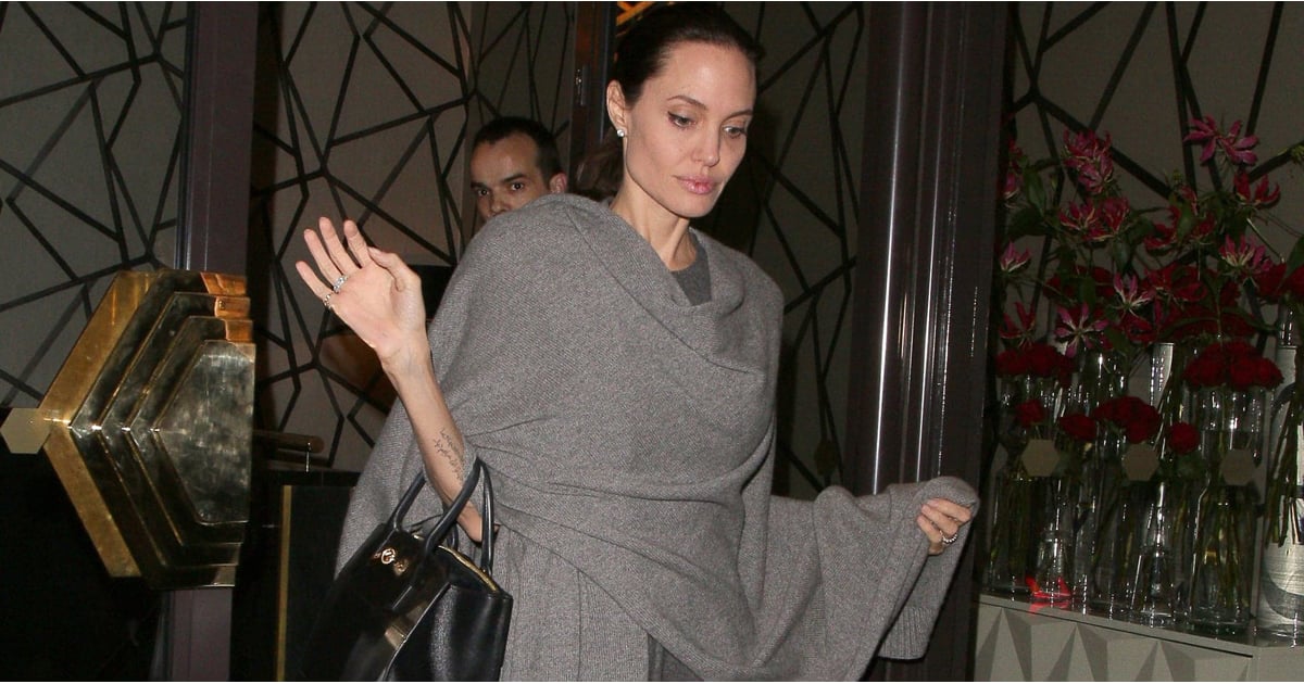 Angelina Jolie Black Scarf at Airport June 2016 | POPSUGAR Fashion