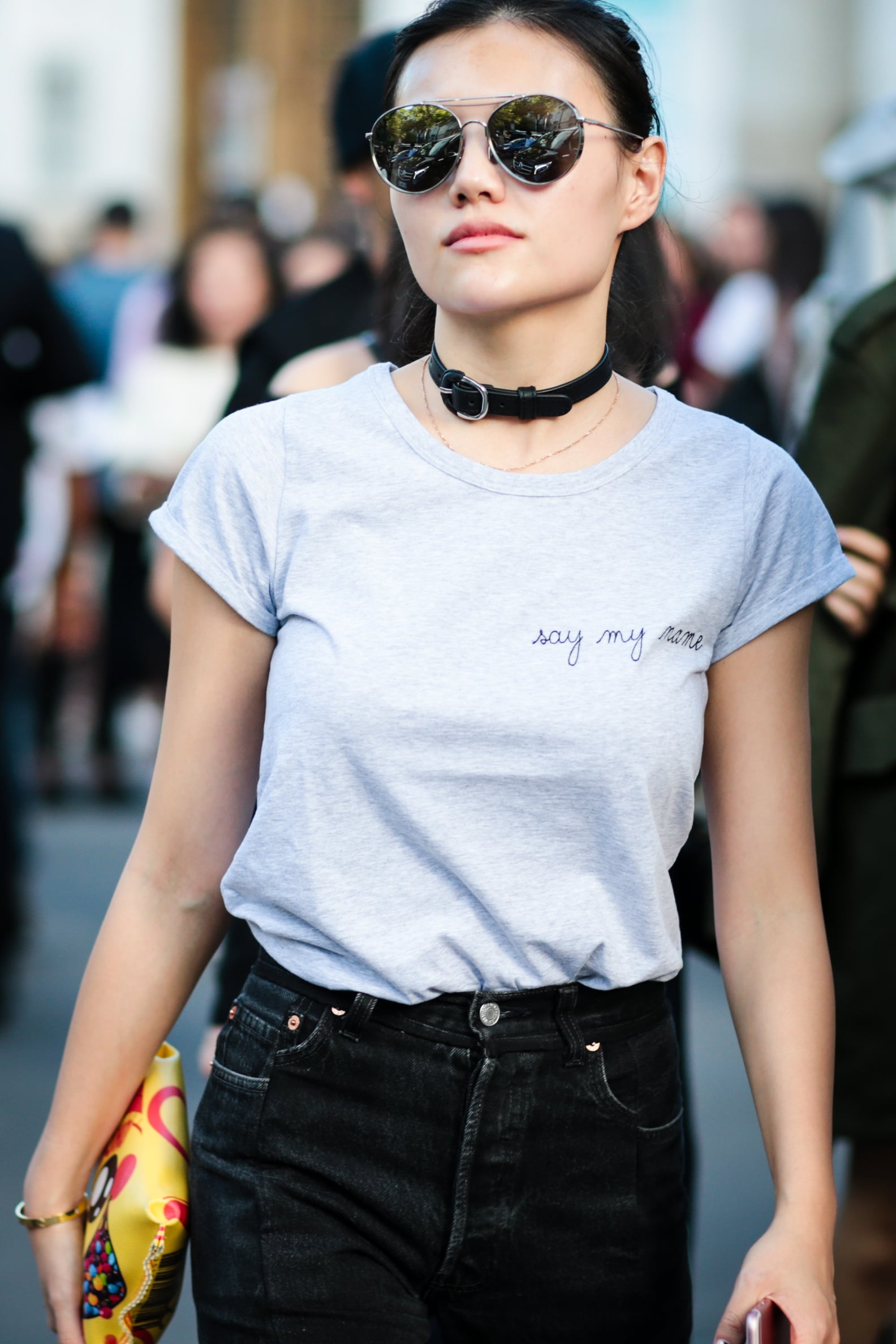Slogan Street Style at Paris Fashion Week Spring 2017 | PS Fashion
