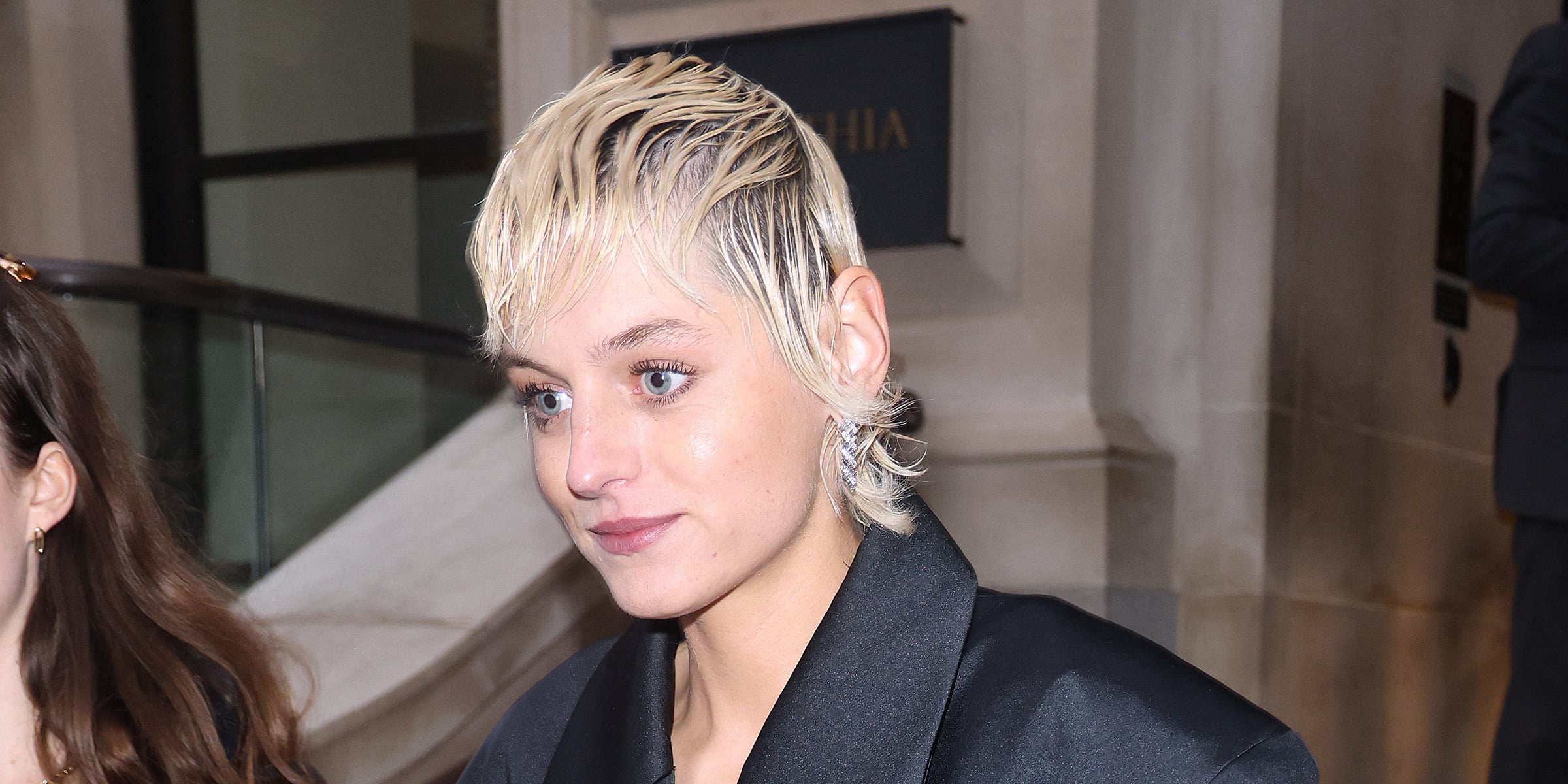 Emma Corrin's Goldfish Dress at the London Film Festival | PS UK Style